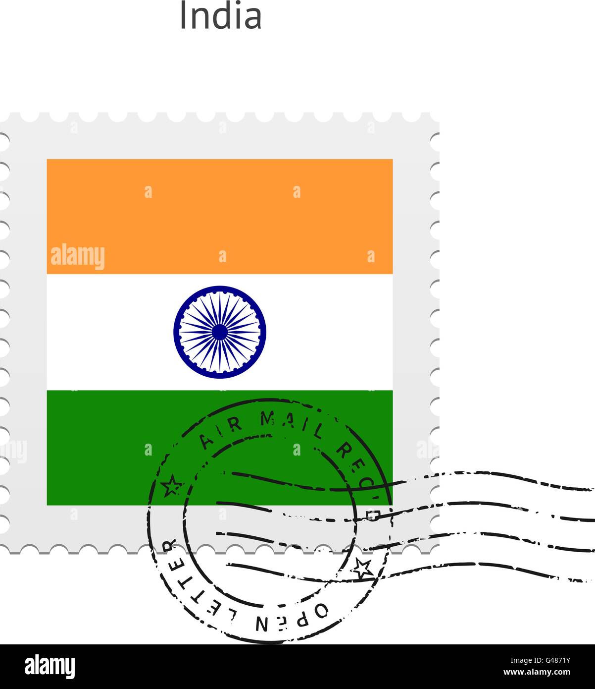 India Flag Postage Stamp Stock Vector Image & Art - Alamy