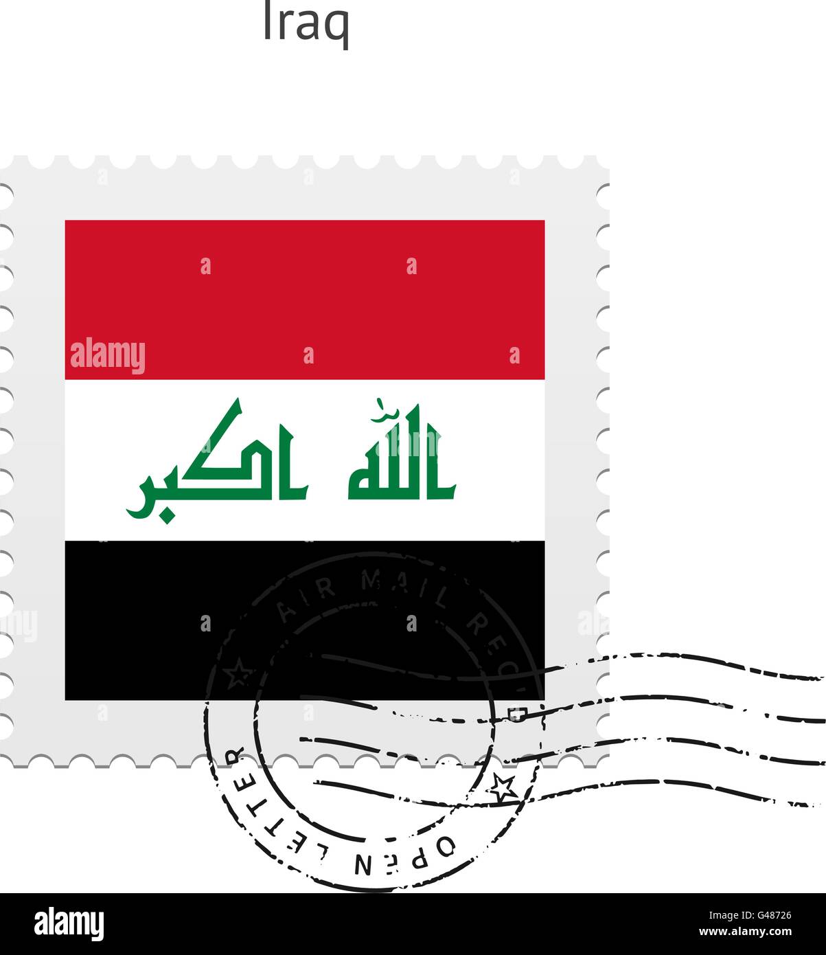 Iraq Flag Postage Stamp Stock Vector Image & Art - Alamy