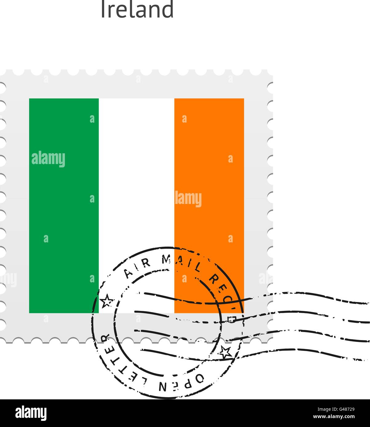 Ireland Flag Postage Stamp Stock Vector Image & Art - Alamy