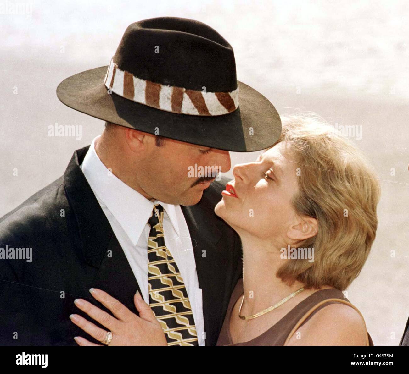Former liverpool goalkeeper bruce grobbelaar with his wife debbie hi ...