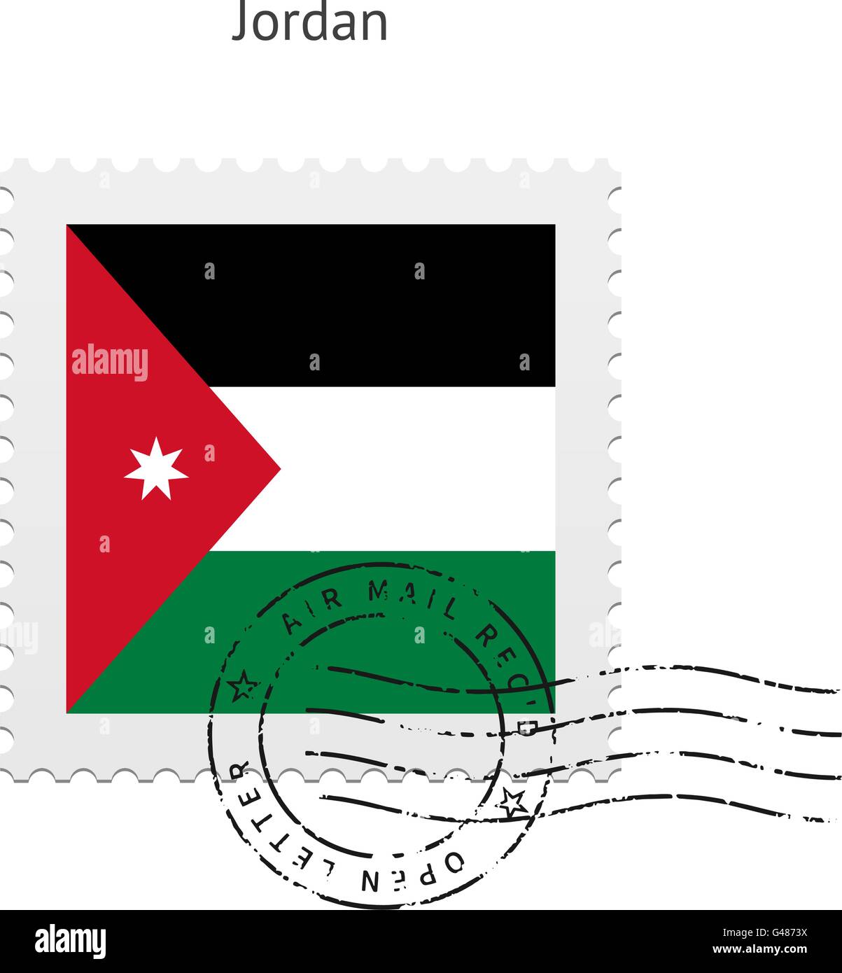 Jordan Flag Postage Stamp Stock Vector Image & Art - Alamy
