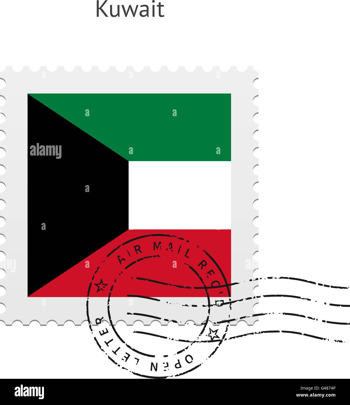Kuwait Flag Postage Stamp Stock Vector Image & Art - Alamy