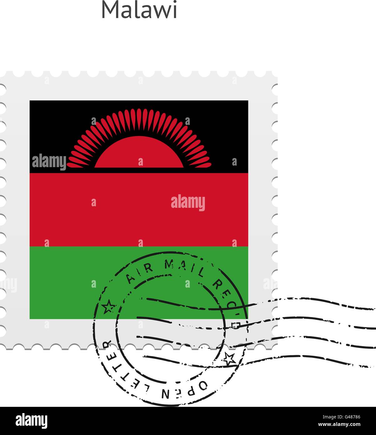 Malawi Flag Postage Stamp Stock Vector Image & Art - Alamy