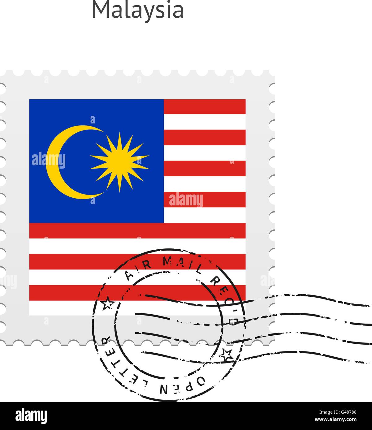 Malaysia Flag Postage Stamp Stock Vector Image & Art - Alamy