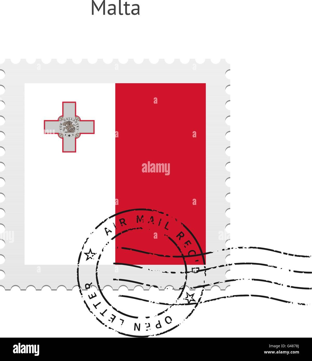 Malta Flag Postage Stamp Stock Vector Image & Art - Alamy