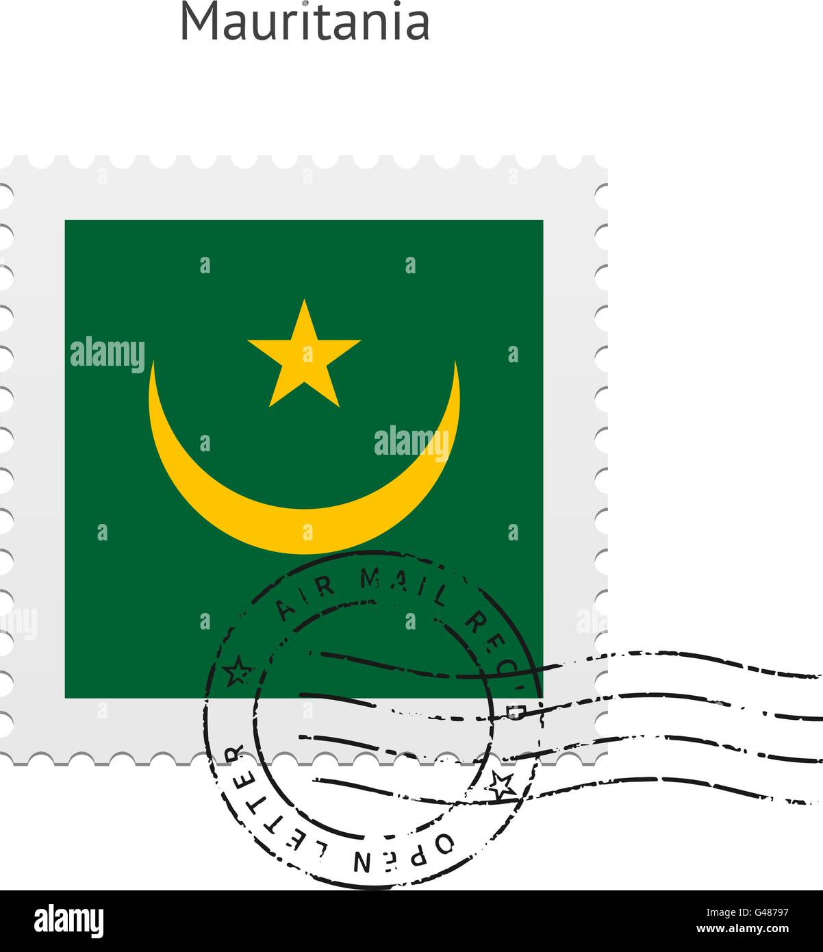 Mauritania Flag Postage Stamp Stock Vector Image & Art - Alamy