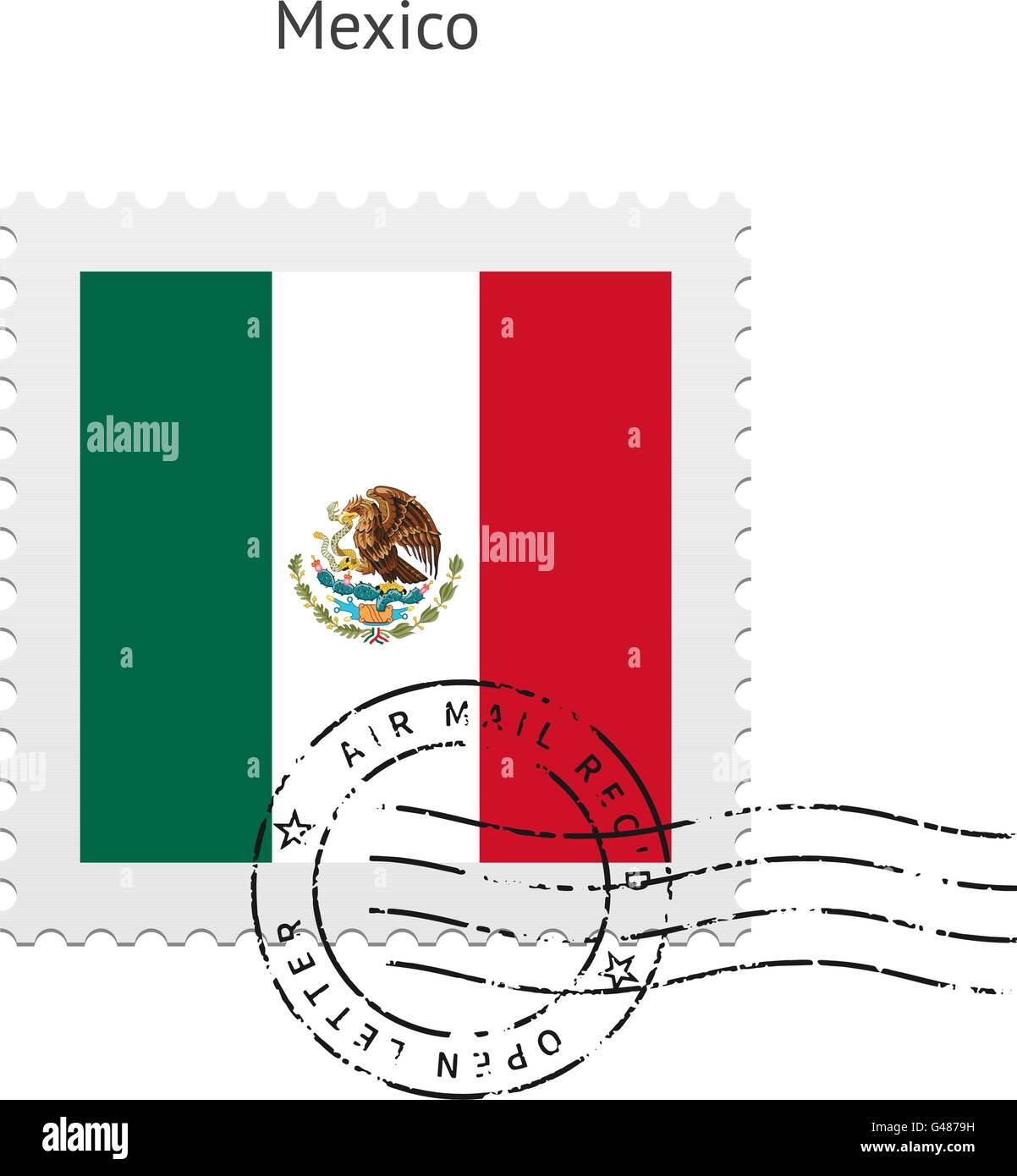Mexico Flag Postage Stamp Stock Vector Image & Art - Alamy