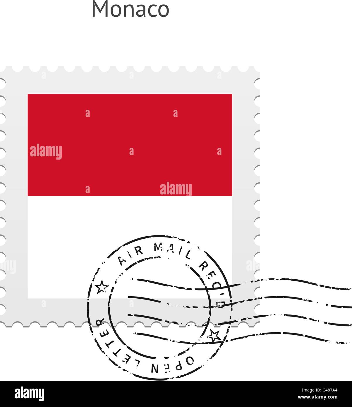 Monaco Flag Postage Stamp Stock Vector Image & Art - Alamy