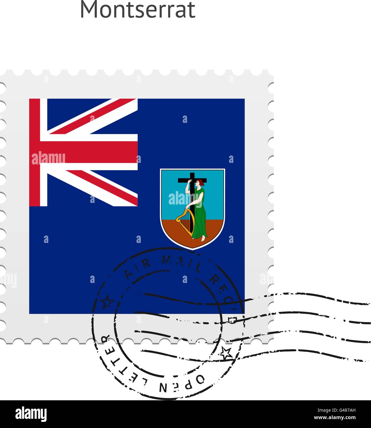 Montserrat Flag Postage Stamp Stock Vector Image & Art - Alamy