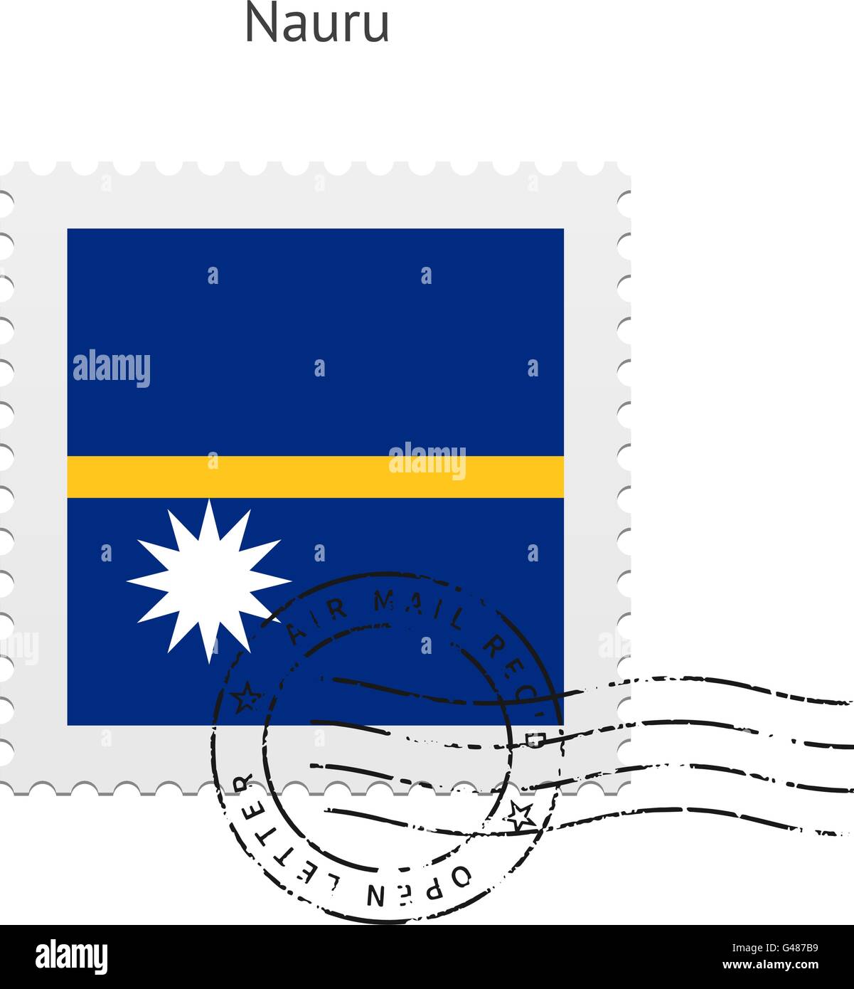 Nauru Flag Postage Stamp Stock Vector Image & Art - Alamy