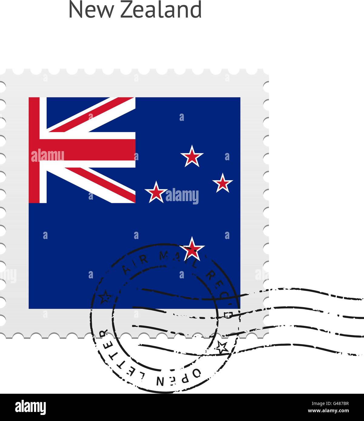 Stamp New Zealand Stock Vector Images - Alamy