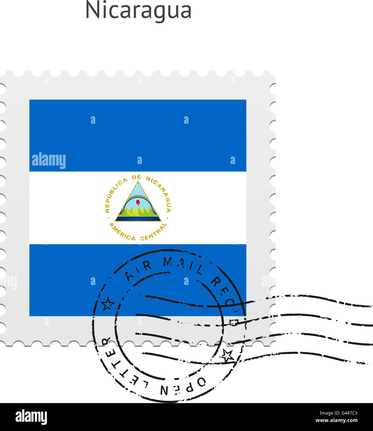 Nicaragua postage stamp Stock Vector Images - Alamy