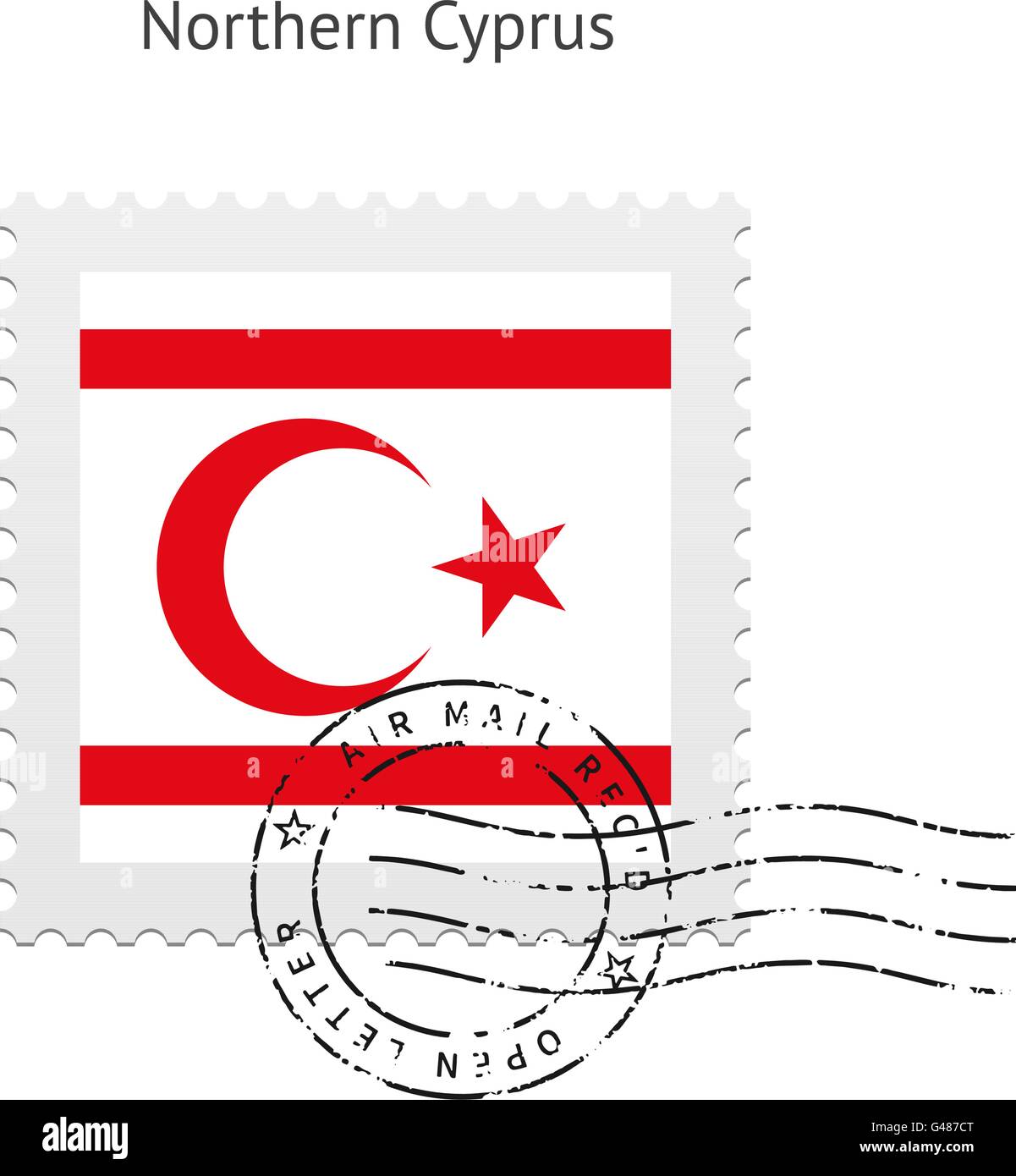 Northern Cyprus Flag Postage Stamp Stock Vector Image & Art - Alamy