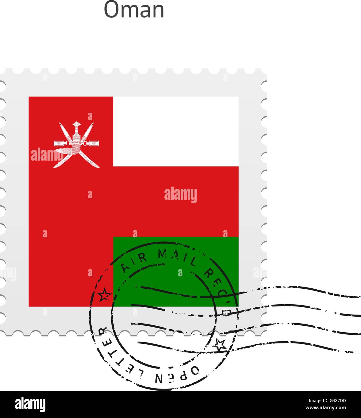 Oman Flag Postage Stamp Stock Vector Image & Art - Alamy
