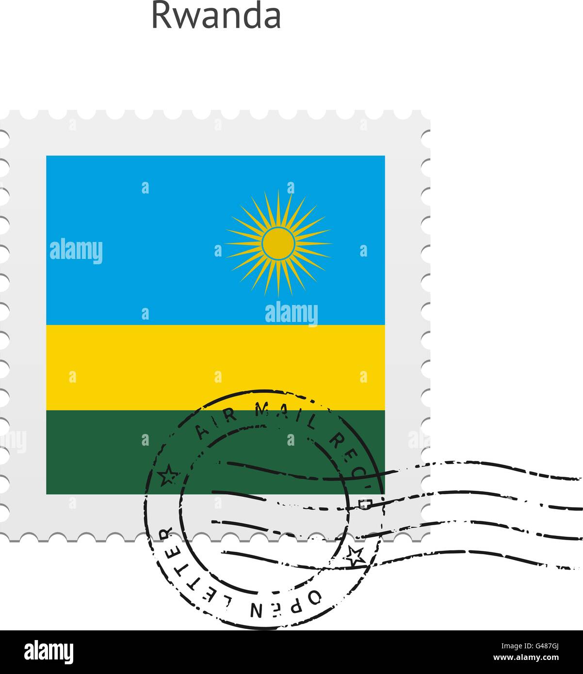 Rwanda Flag Postage Stamp Stock Vector Image & Art - Alamy