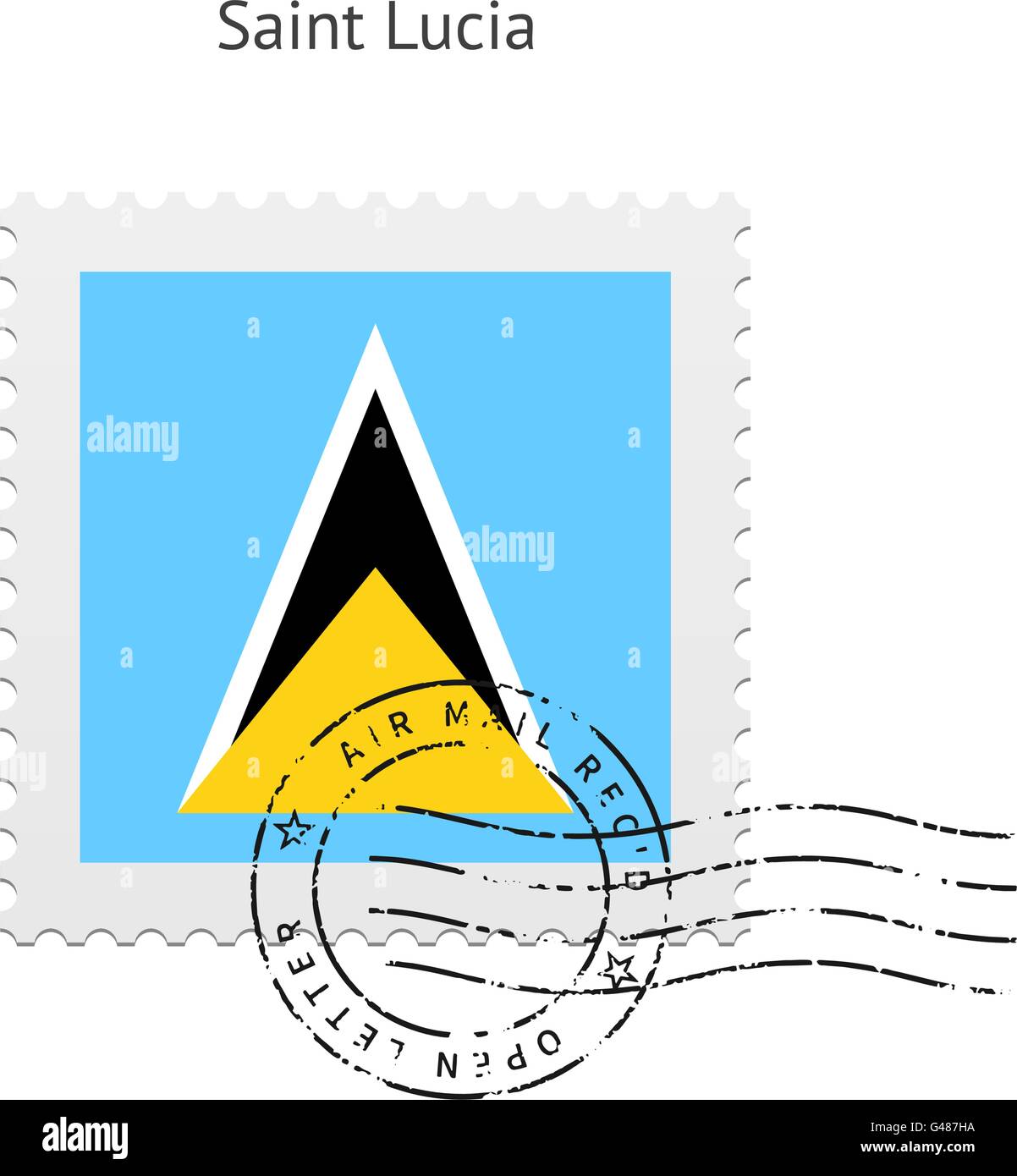 Saint Lucia Flag Postage Stamp Stock Vector Image & Art - Alamy