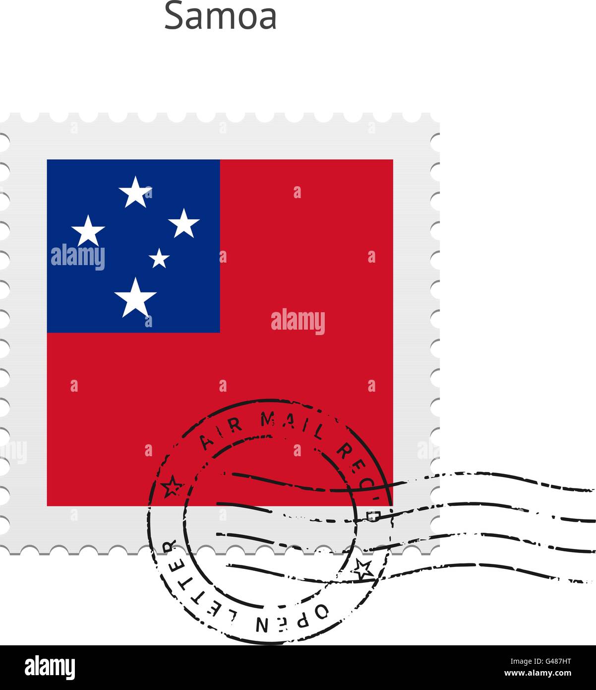 Samoa Flag Postage Stamp Stock Vector Image & Art - Alamy