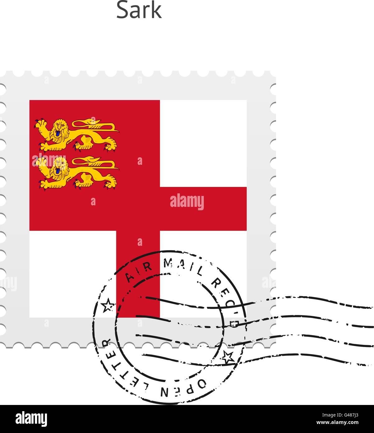 Sark Flag Postage Stamp Stock Vector Image & Art - Alamy