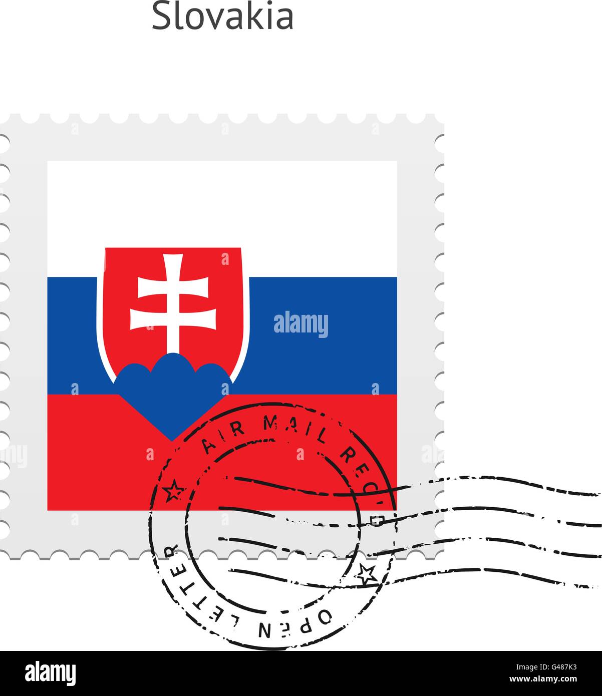 Slovakia Flag Postage Stamp Stock Vector Image & Art - Alamy