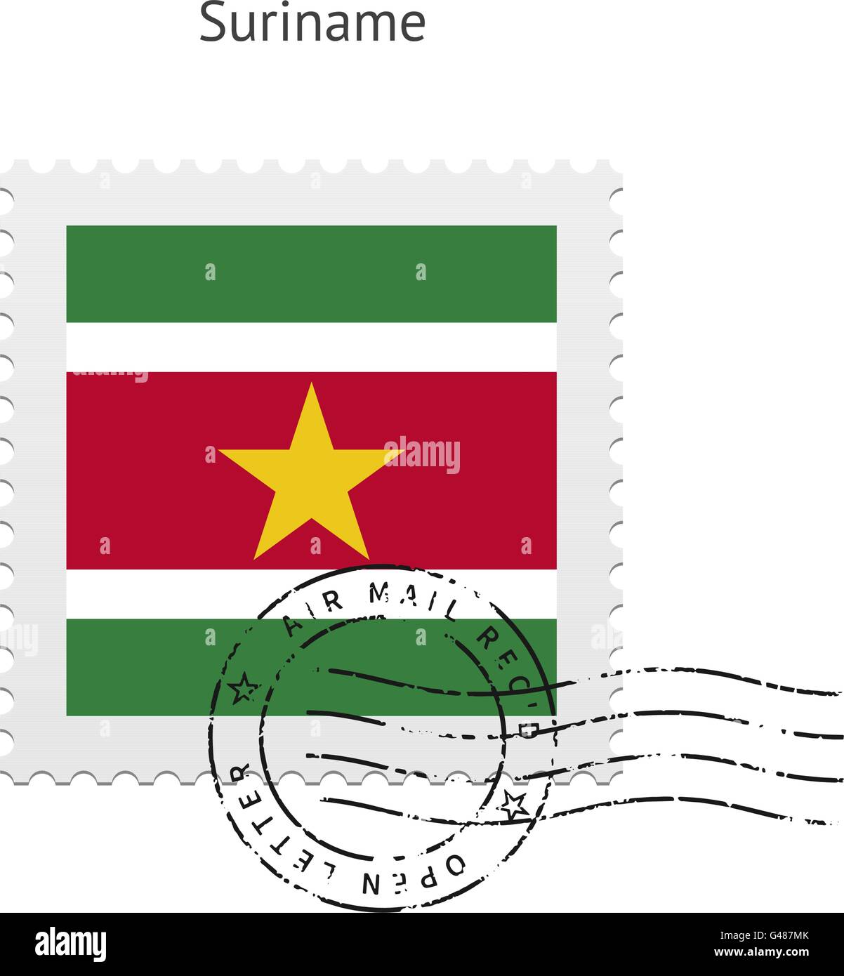 Suriname Flag Postage Stamp Stock Vector Image & Art - Alamy