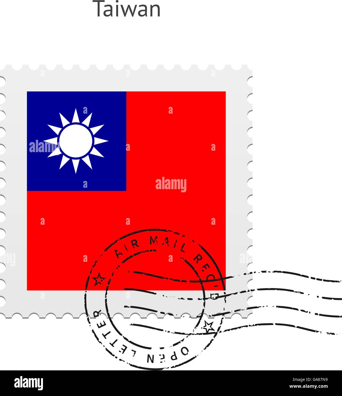 Taiwan Flag Postage Stamp Stock Vector Image & Art - Alamy