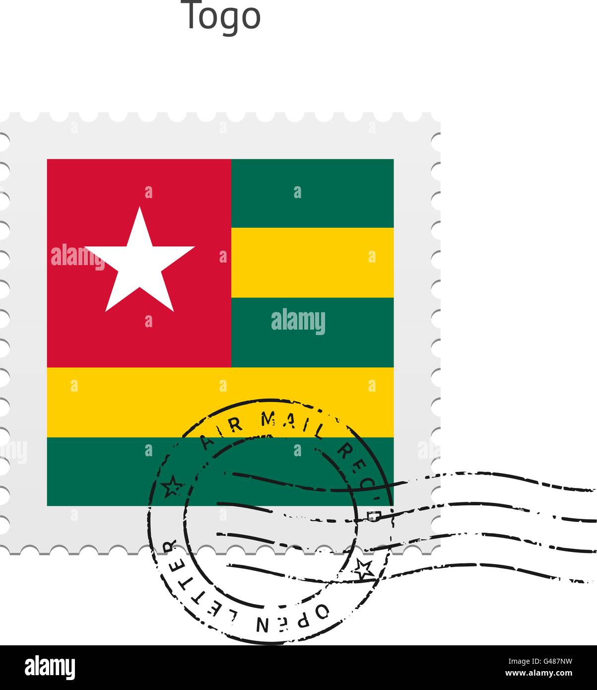 Togo Flag Postage Stamp Stock Vector Image & Art - Alamy