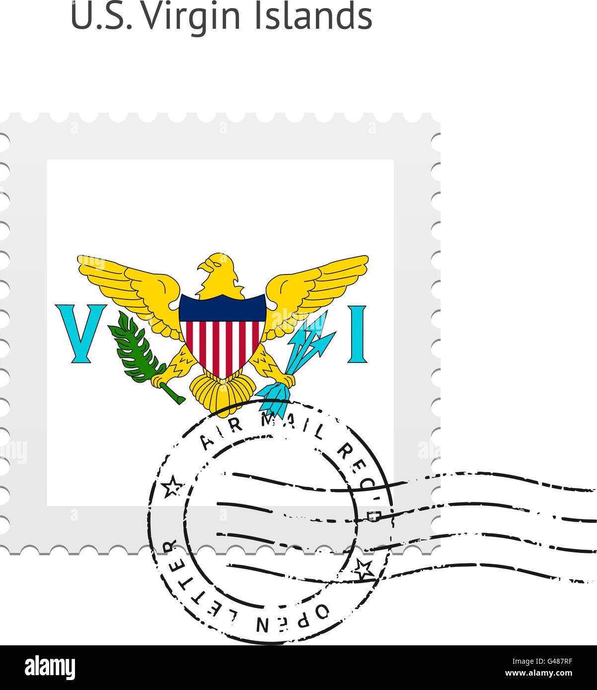 U.S. Virgin Islands Flag Postage Stamp Stock Vector Image & Art - Alamy