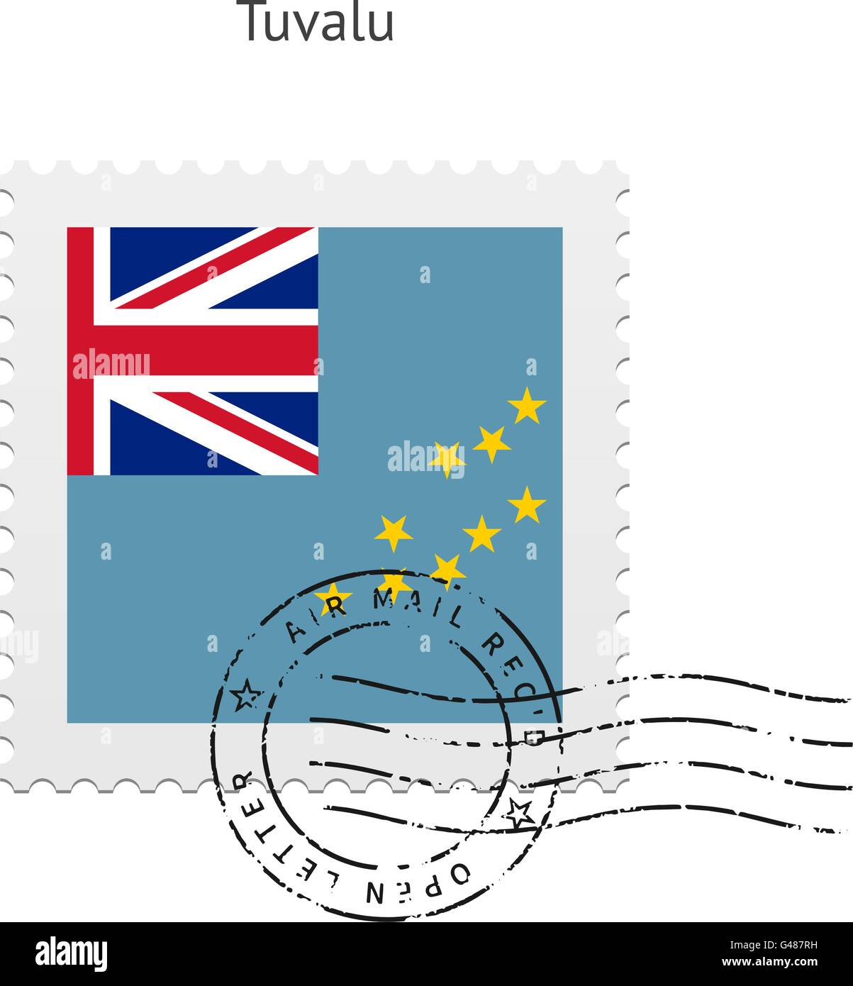 Tuvalu Flag Postage Stamp Stock Vector Image & Art - Alamy