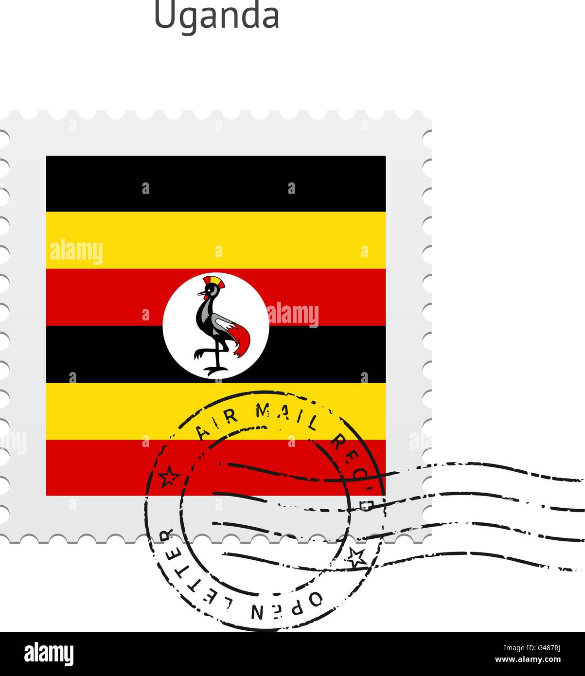Uganda Flag Postage Stamp Stock Vector Image & Art - Alamy