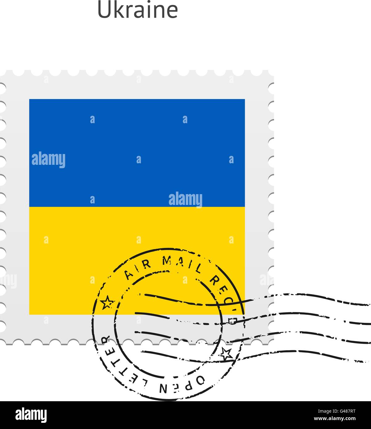 Ukraine Flag Postage Stamp Stock Vector Image & Art - Alamy