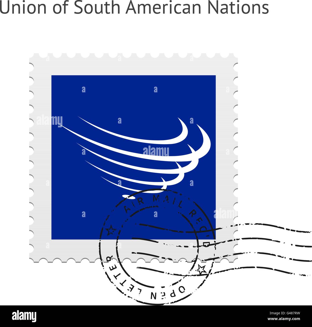 Union of South American Nations Flag Postage Stamp Stock Vector Image ...