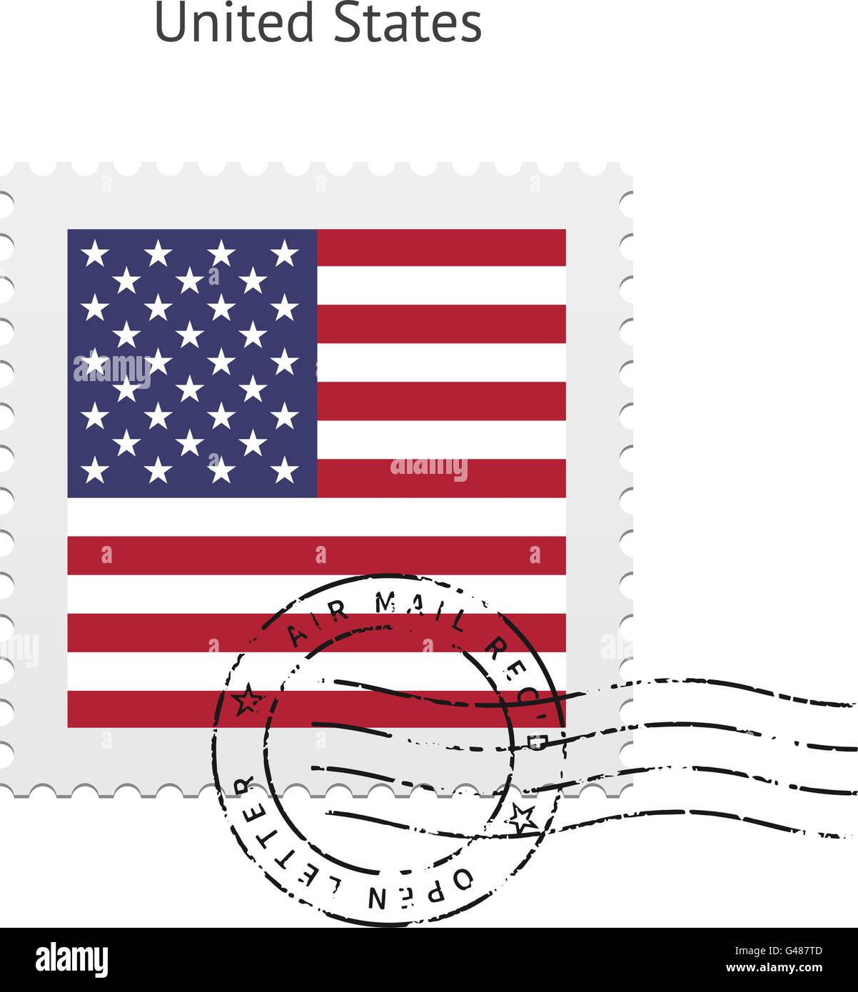 United States Flag Postage Stamp Stock Vector Image & Art - Alamy