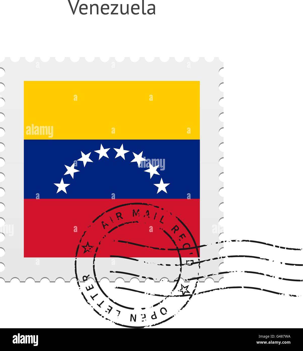 Venezuela Flag Postage Stamp Stock Vector Image & Art - Alamy