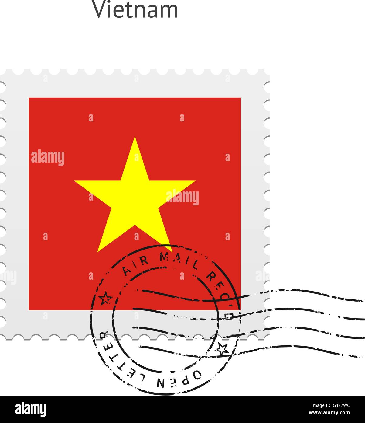 Vietnam Flag Postage Stamp Stock Vector Image & Art - Alamy