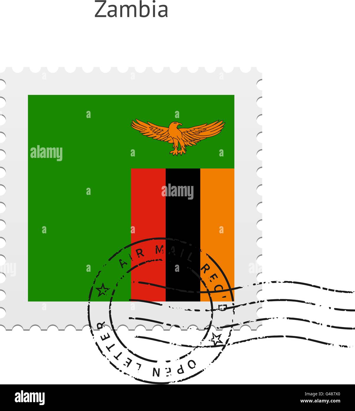 Zambia Flag Postage Stamp Stock Vector Image & Art - Alamy