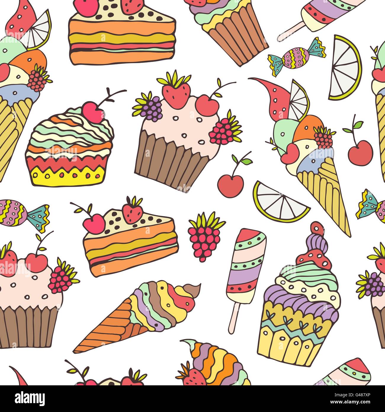 ice cream and cake Stock Vector Image & Art - Alamy