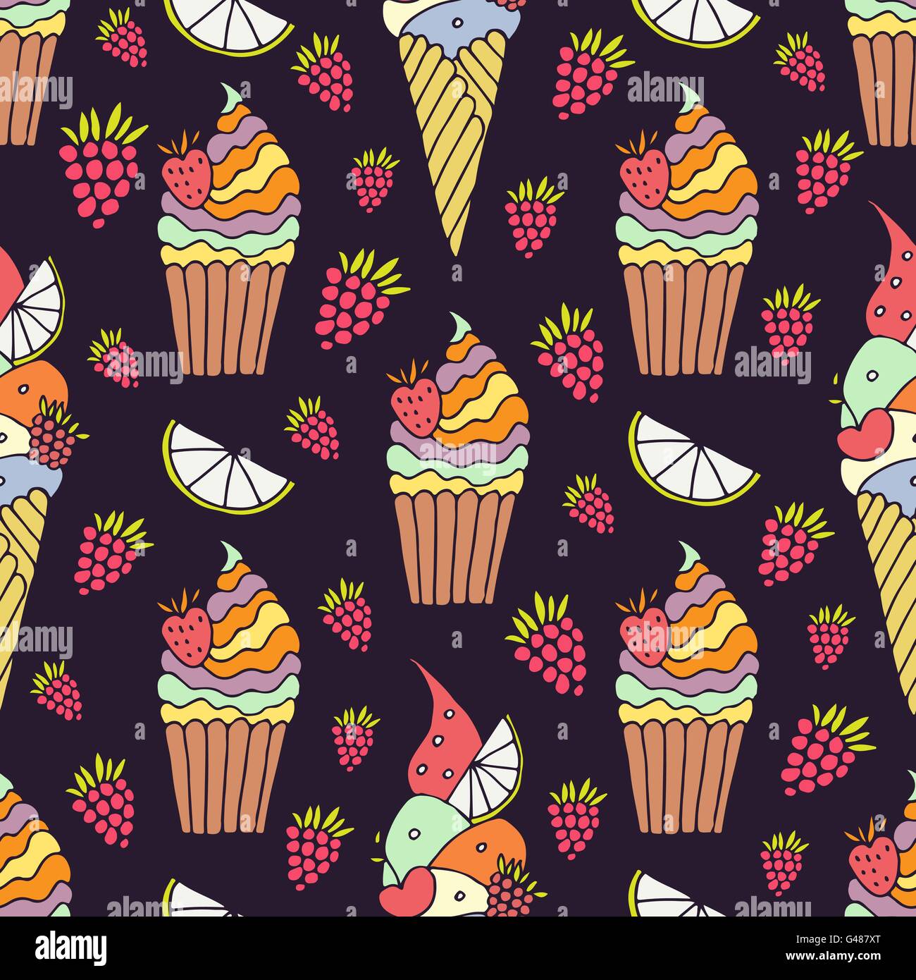 ice cream and cake Stock Vector Image & Art - Alamy