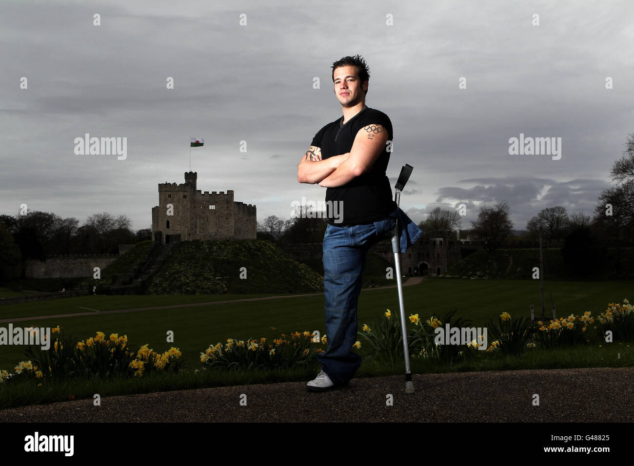 Paralympian Nathan Stephens poses for the photographer during a media ...