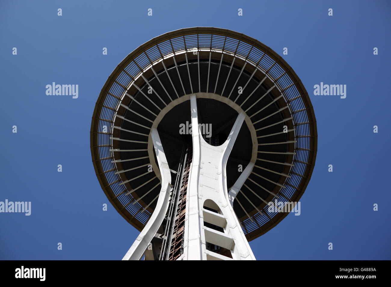 SEATTLE - JULY 22: A view from below the Space Needle in Seattle ...