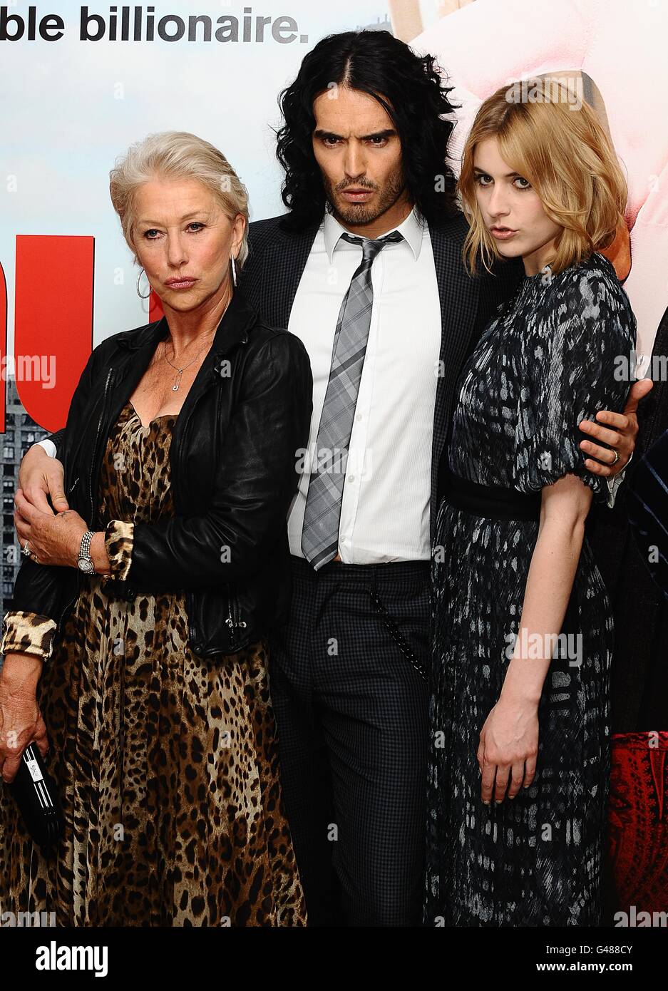 (left to right) Dame Helen Mirren, Russell Brand and Greta Gerwig ...