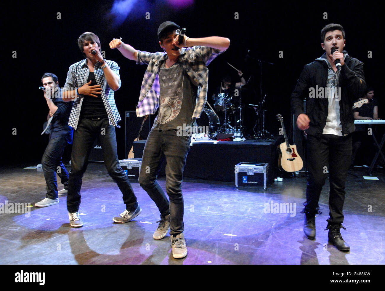 Big Time Rush in concert - London Stock Photo - Alamy