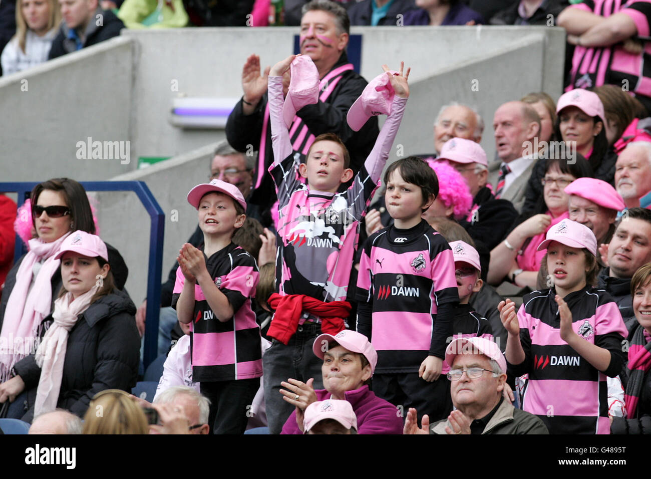 Ayr fans in the stands during the Scottish Premier Cup Final Stock ...