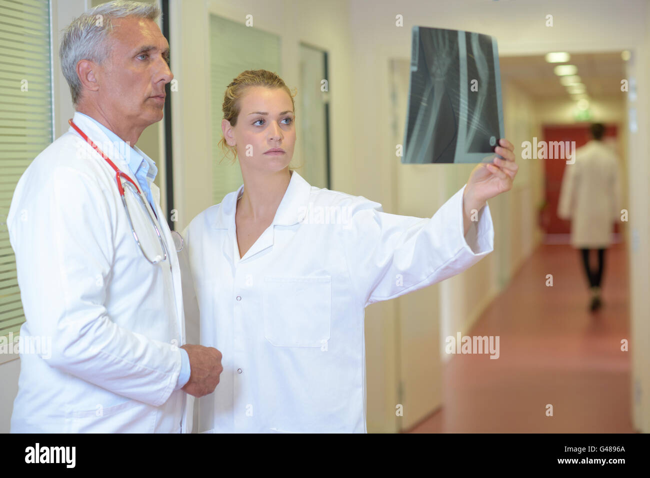 Doctors looking at xray Stock Photo - Alamy