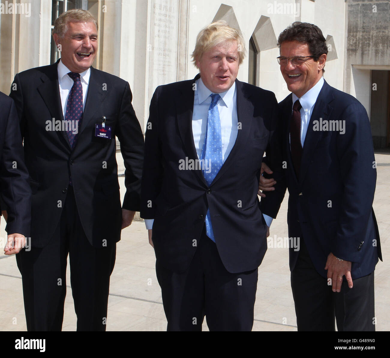 Soccer uefa champions league trophy handover guildhall hi-res stock ...