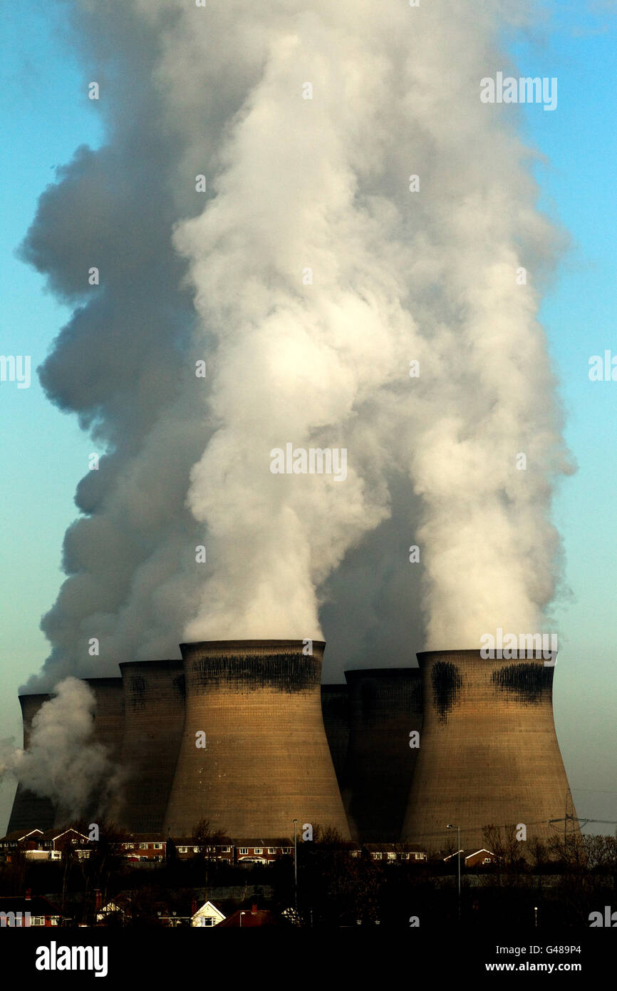 Ferrybridge Power Station. A general view of Ferrybridge Power Station ...