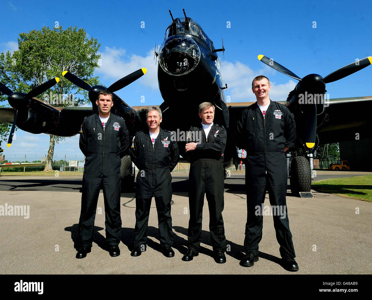 (left to right) Lancaster pilot Flight Lieutenant Ernie Taylor, Flight ...