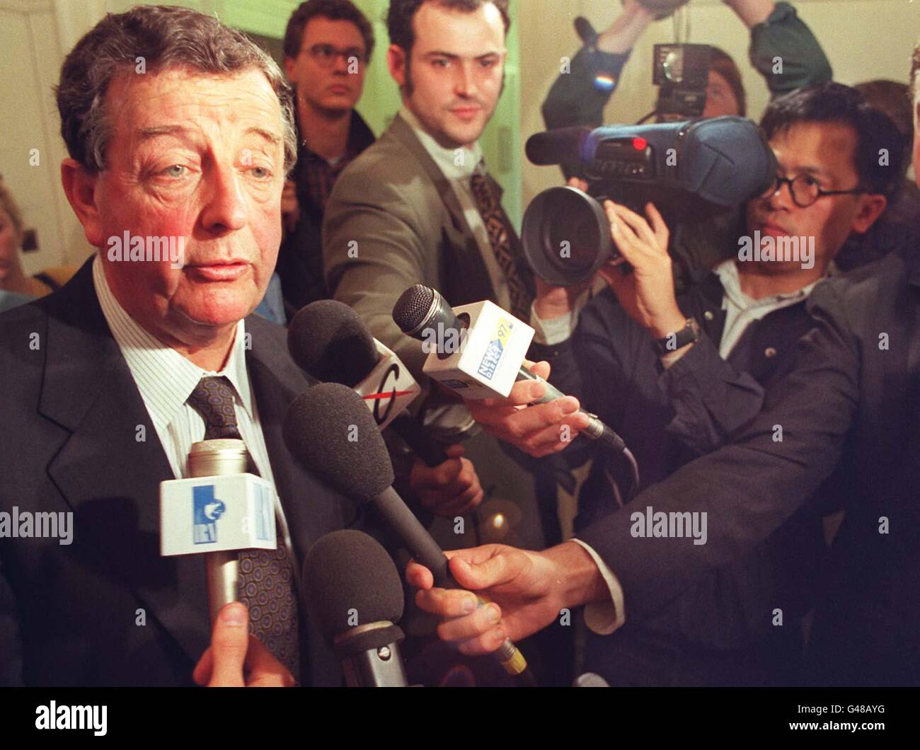 Press Complaints Commission, Lord Wakeham Speaks To Media Stock Photo ...
