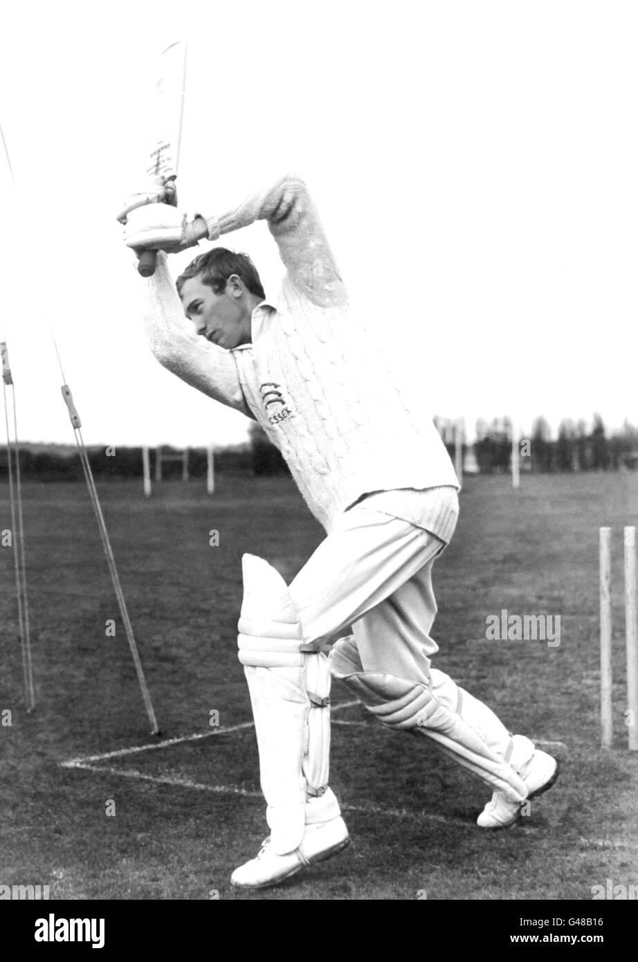 Cricket action b w black white hi-res stock photography and images - Alamy