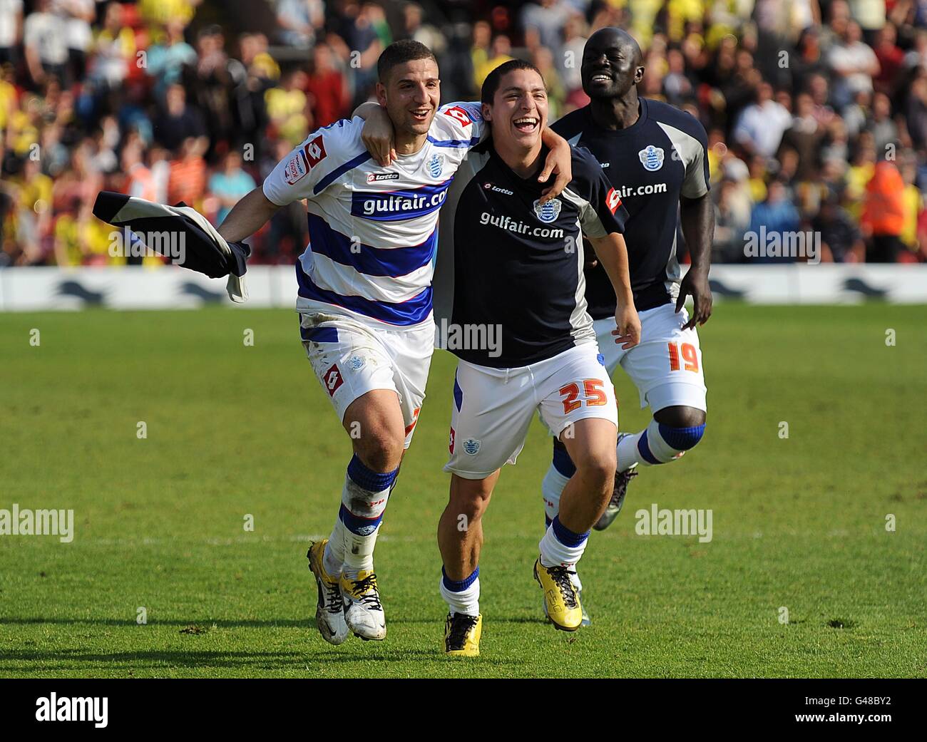 Queens Park Rangers' Adel Taarabt (left), Hogan Ephraim (centre) and ...