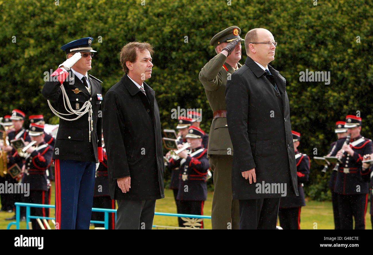 Prince Albert II of Monaco (right) pictured with Defence Minister Alan ...